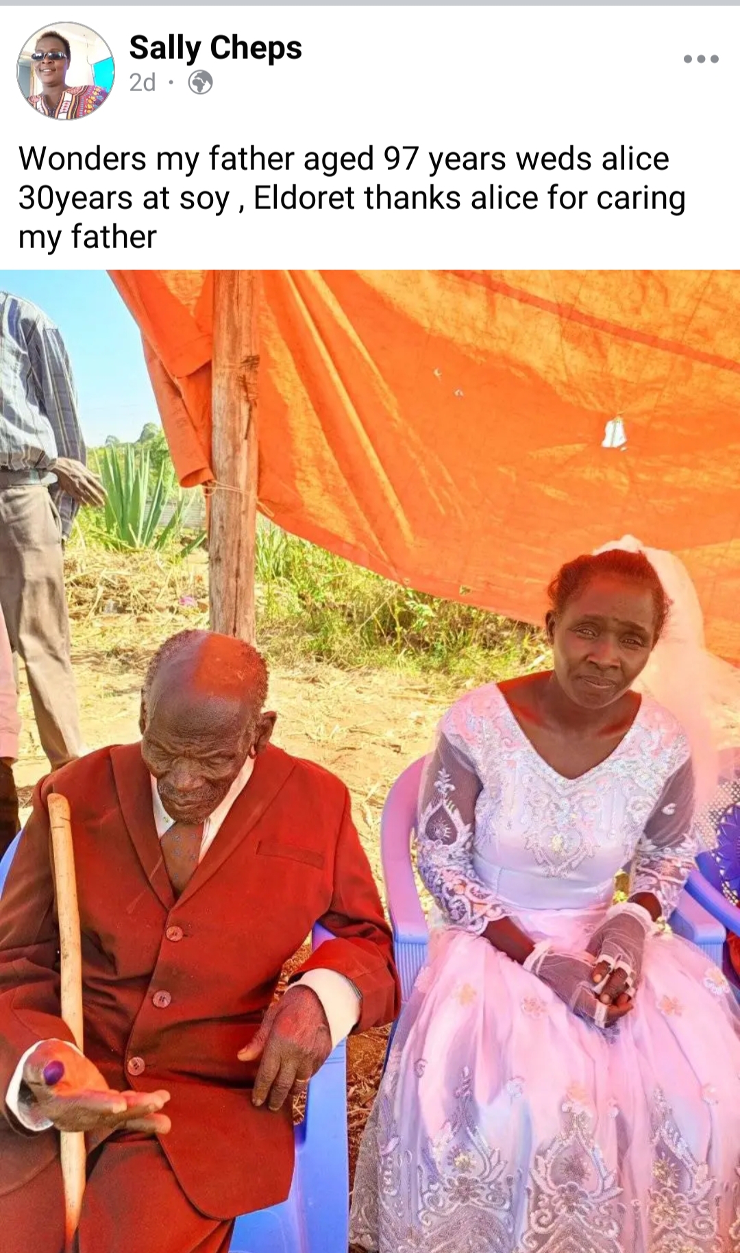 A 97 Year Old Man Marries His 30 Year old Girlfriend in Eldoret