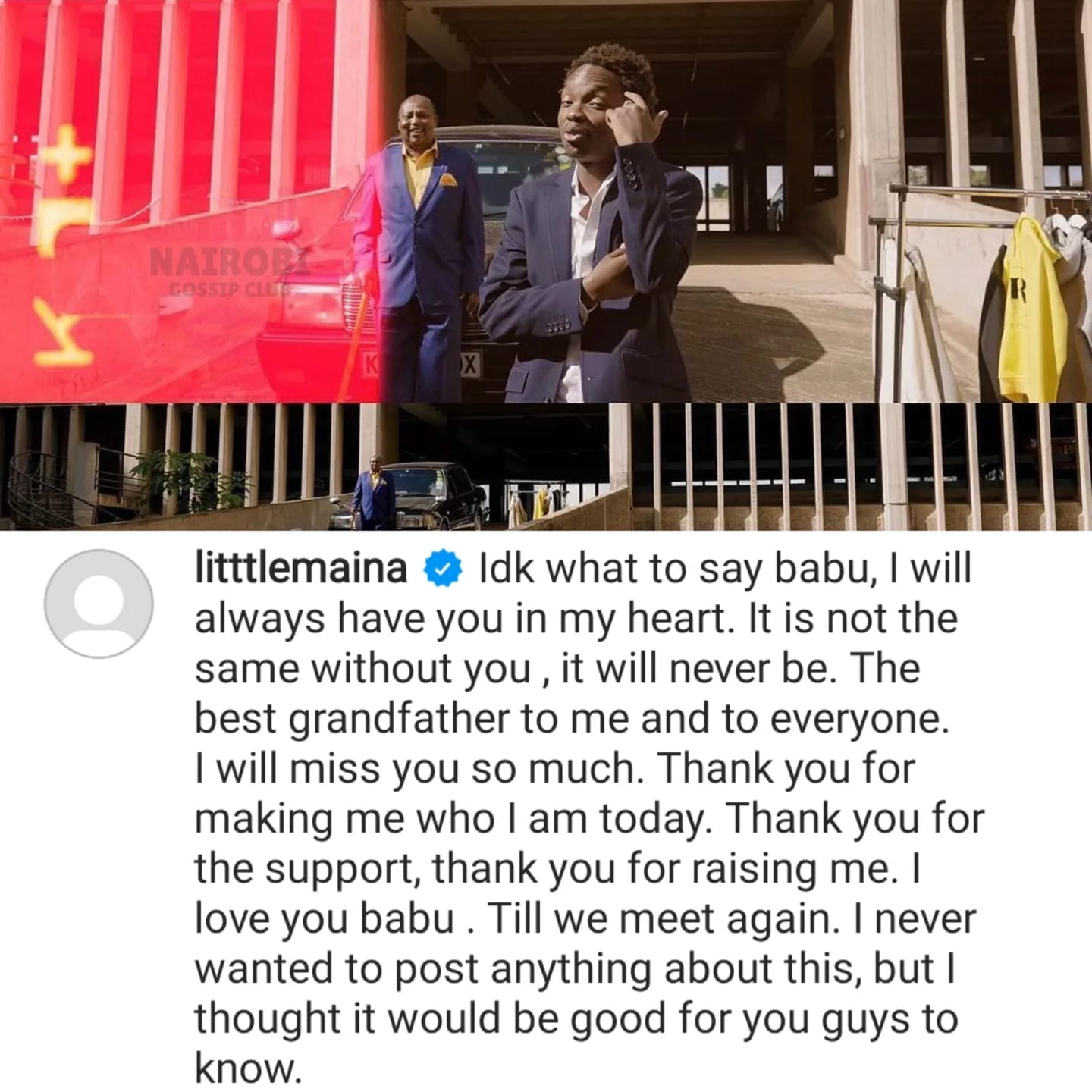Kishash Hit maker Lil Maina Loses His Grandfather